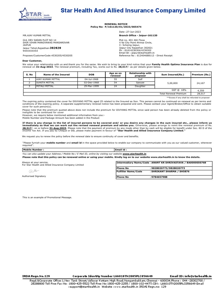 Renewal Notice | PDF | Banking | Business