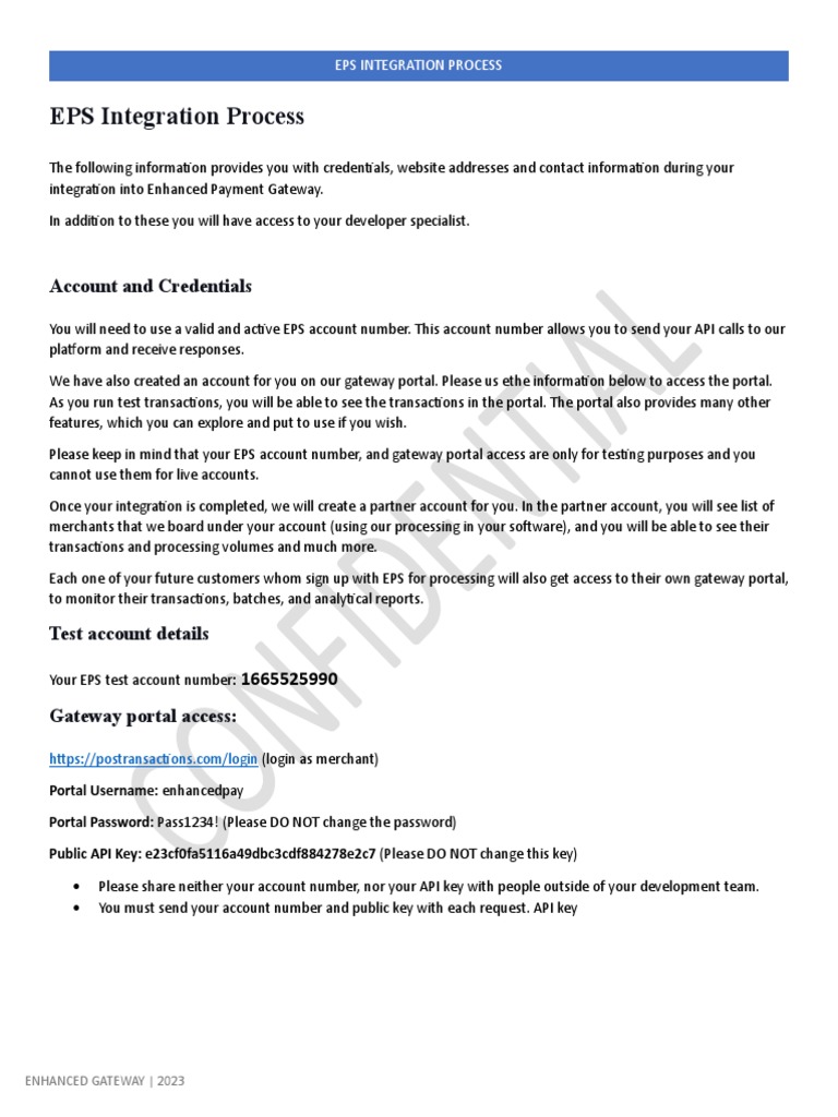 EPS Enhanced Gateway Integration Guide | PDF | Information Technology ...