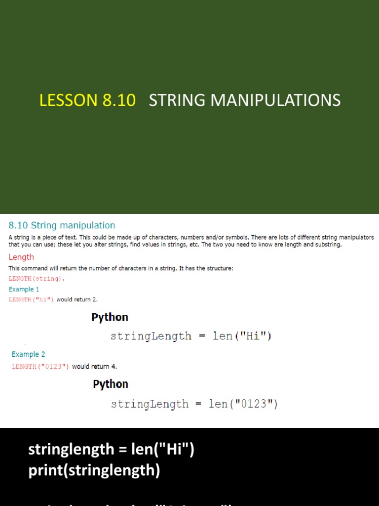 Chapter 8 Lesson 810 812 String Manipulation Nested Statements And Subroutine Download