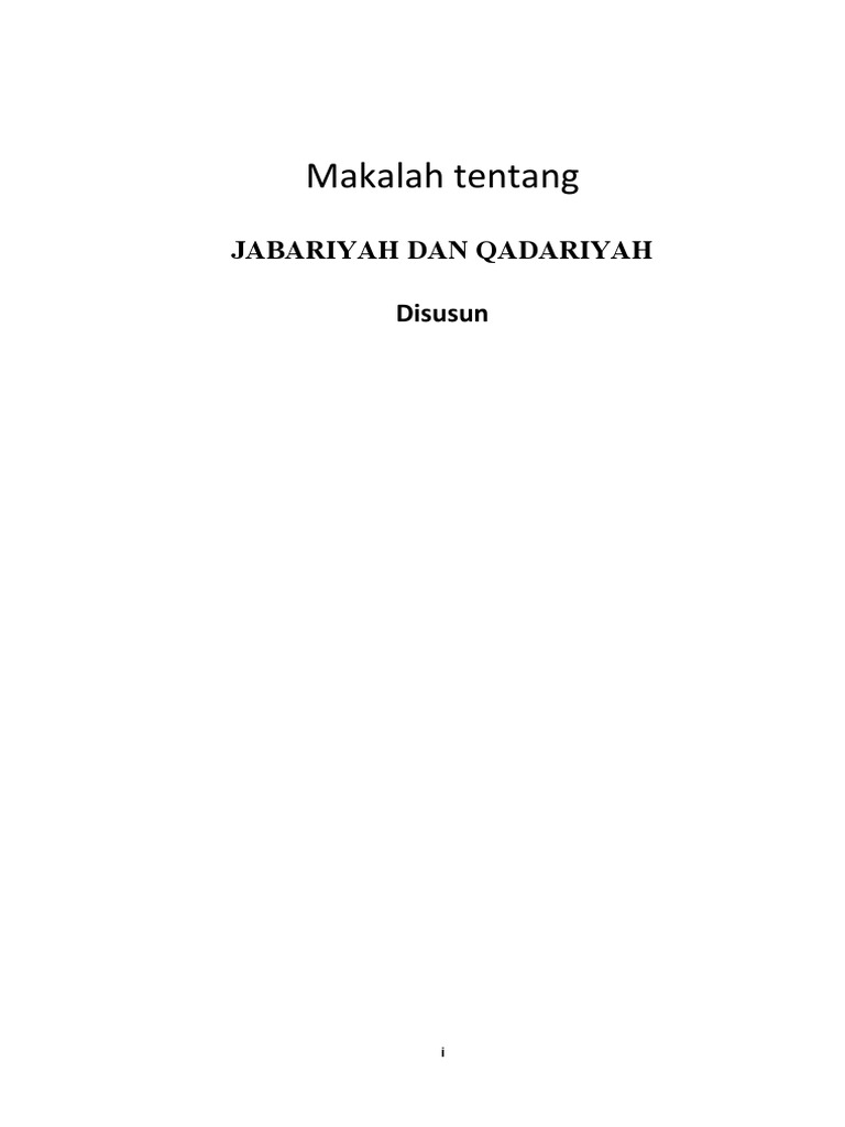 Makalah Jabariyah dan Qadariyah | PDF | Filsafat | Hukum