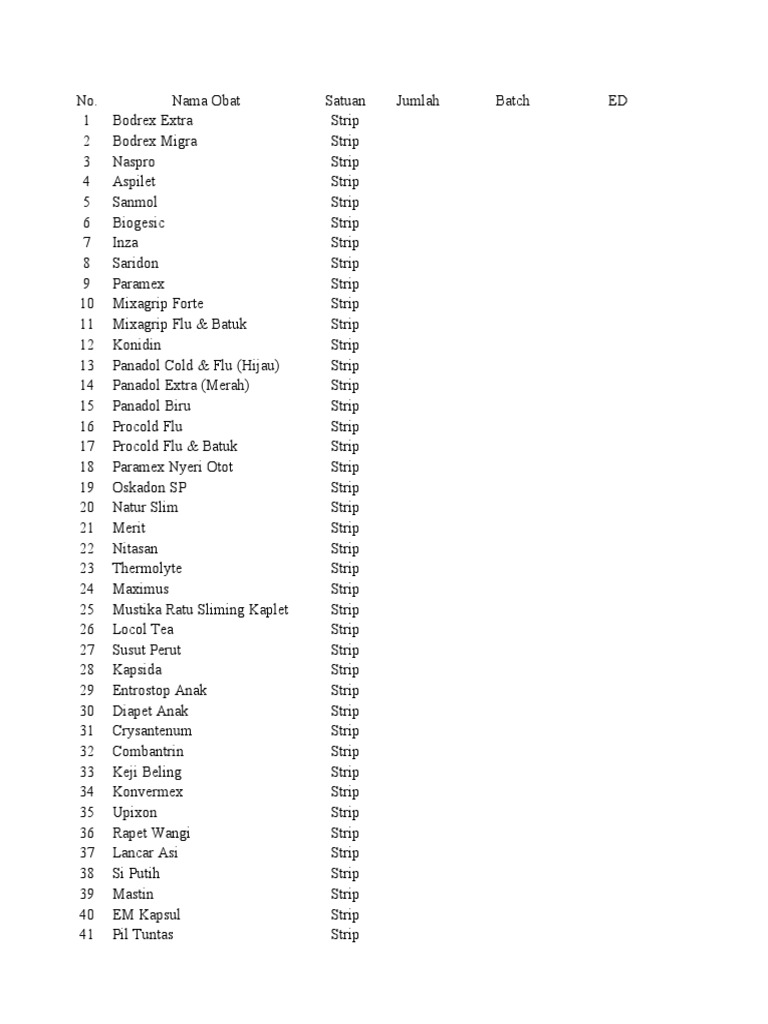 Data Stok Opname | PDF | Drugs | Pharmacology
