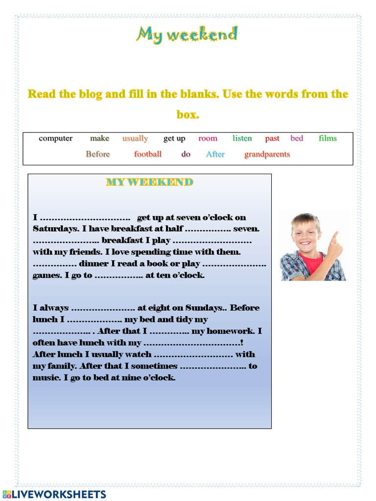 Reading Prsent Simple My Weekend | PDF | Language Arts & Discipline