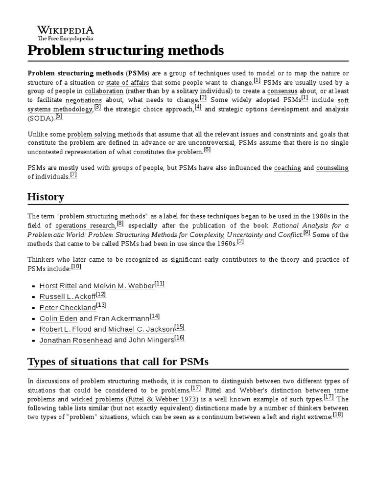 Problem Structuring Methods Download Free Pdf Science Cognition