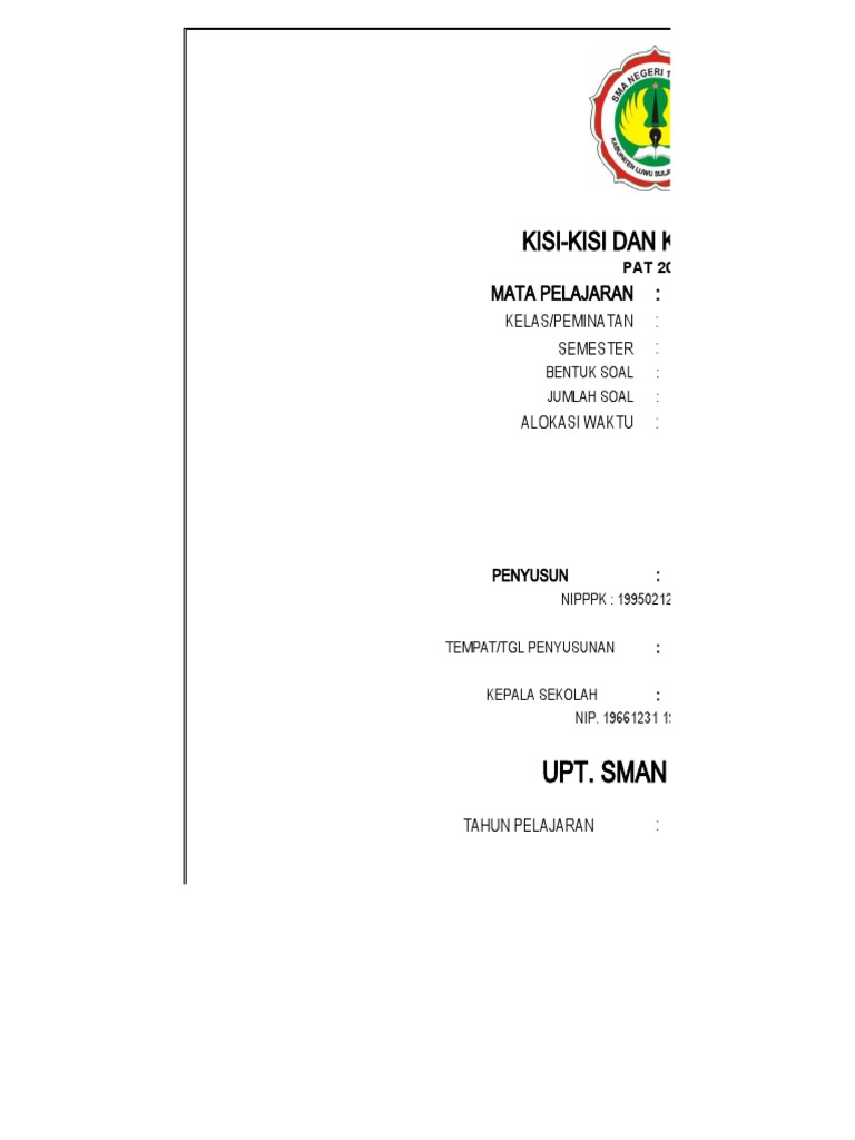 KISI-KISI & KARTU SOAL Mat Wajib XI Genap | PDF