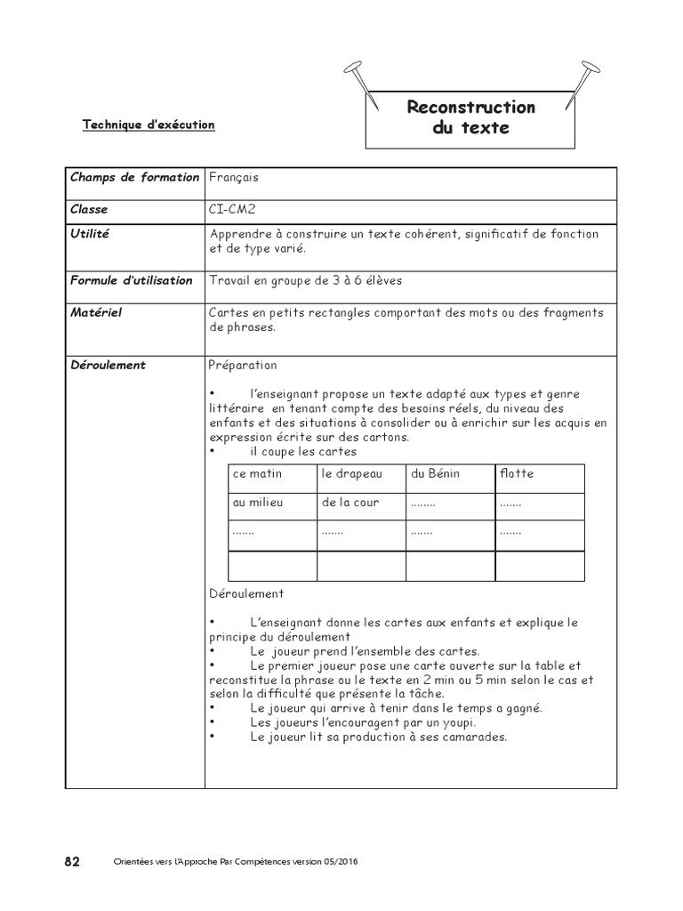 Jeu de Reconstruction de Textes | PDF | Apprentissage