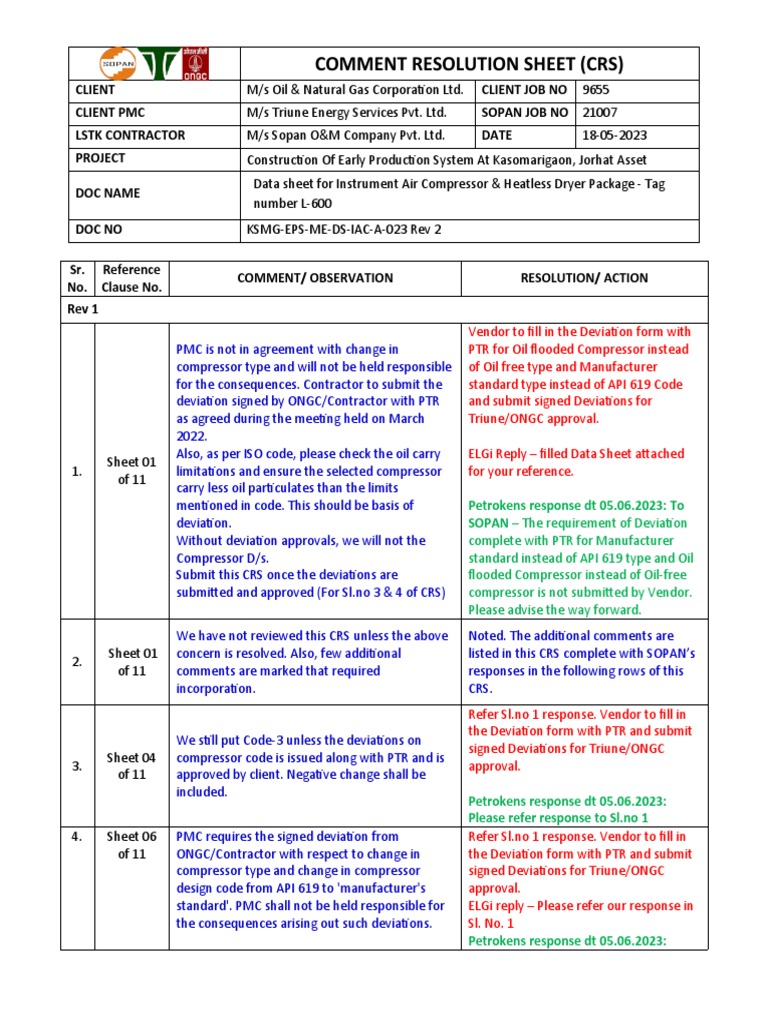 CRS KSMG-EPS-ME-DS-IAC-A-023 Rev 2 DS For Air Compressor | PDF | Humidity