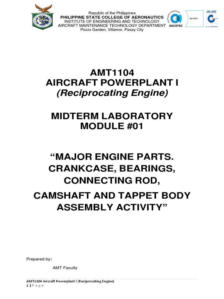 AMT 1104-Laboratory Module 1 (Midterm) | PDF | Bearing (Mechanical ...