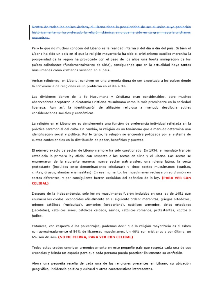 RELIGIONES EN EL LI - BANO-1 (Mark Up) 29 Apr | PDF | Patriarca ...