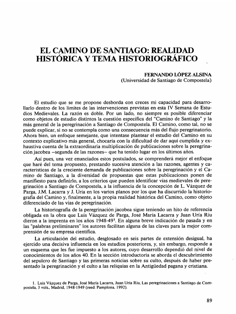 Historia y evolución del Camino de Santiago | PDF | Camino de santiago ...
