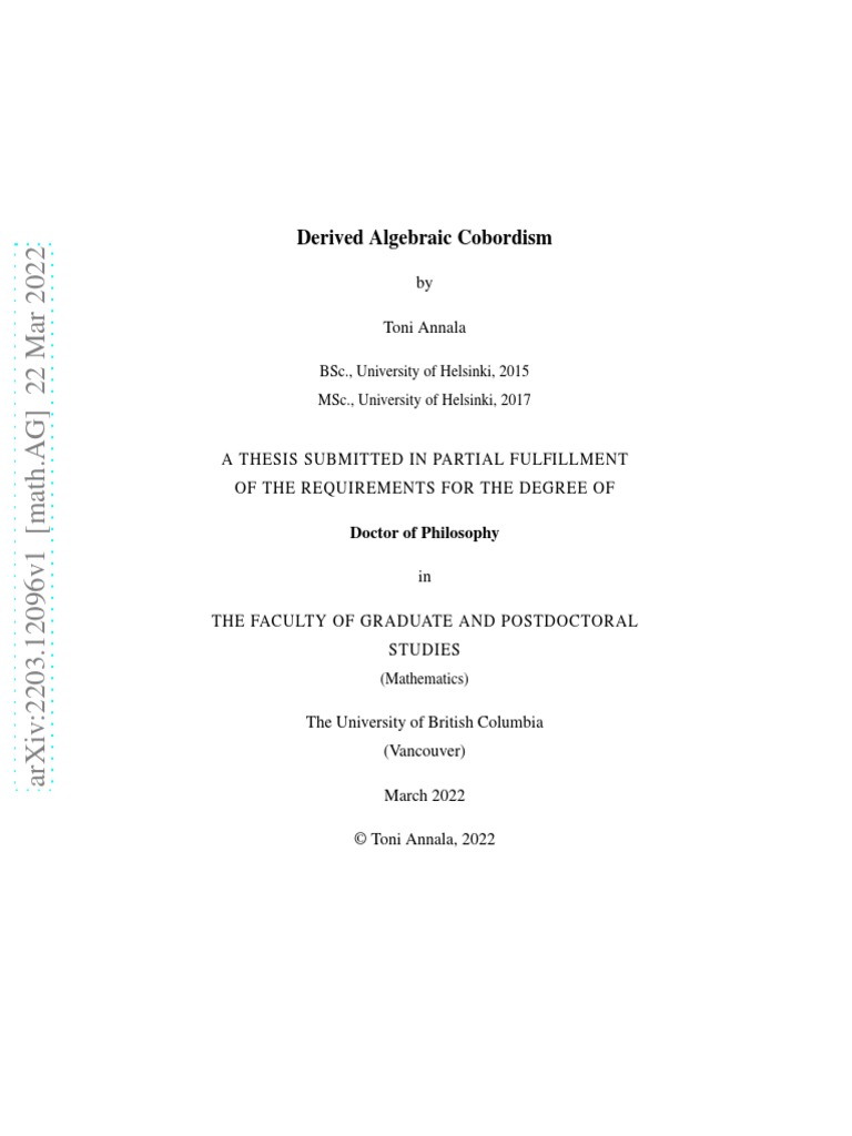 Annala Thesis | Download Free PDF | Algebraic Topology | Mathematics Annala Thesis | Download Free PDF | Algebraic Topology | Mathematics