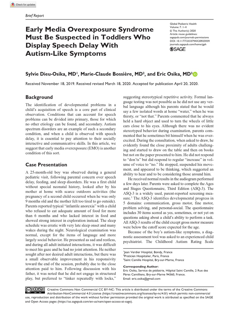 EMO Syndrome. 2020 | PDF | Autism Spectrum | Behavioural Sciences