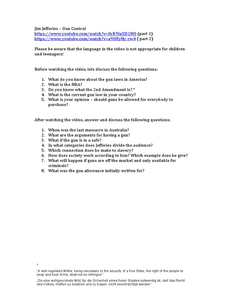 Jim Jefferies Gun Control | PDF