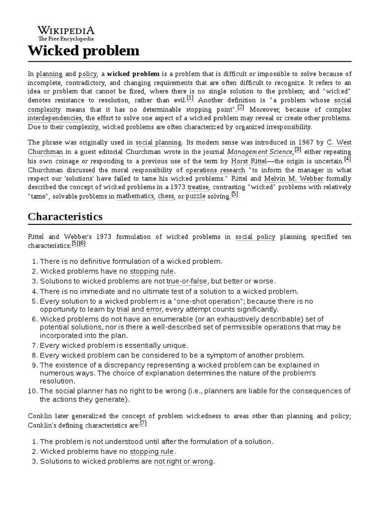 Wicked Problem | PDF | Cognition | Cognitive Science