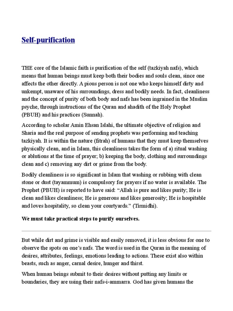 Self Purification | PDF | Religious Belief And Doctrine | Abrahamic ...