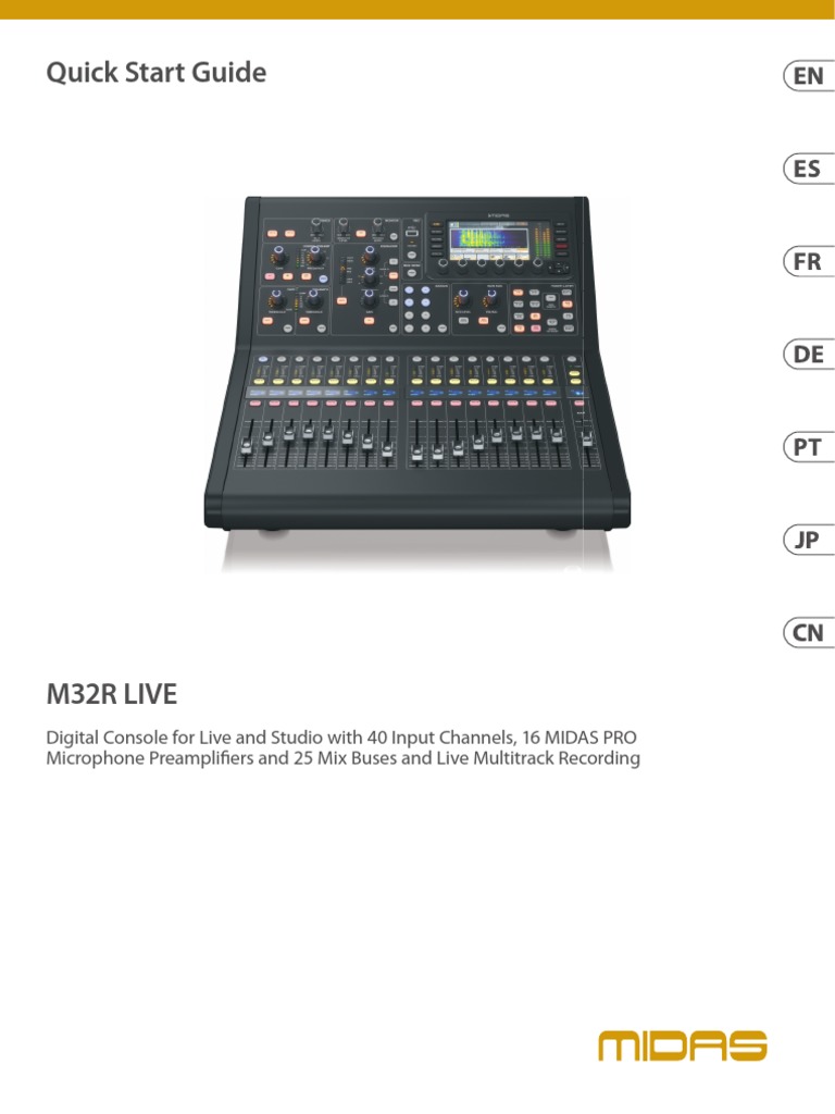 m32r Live QSG en | PDF | Ingenieria Eléctrica | Bienes manufacturados