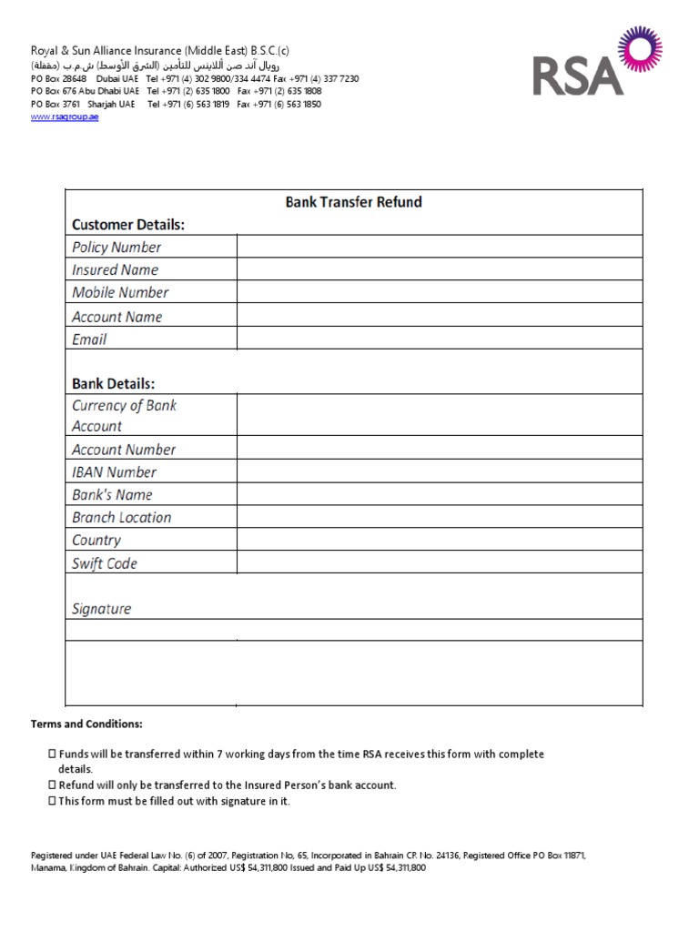 Bank Transfer Form | PDF