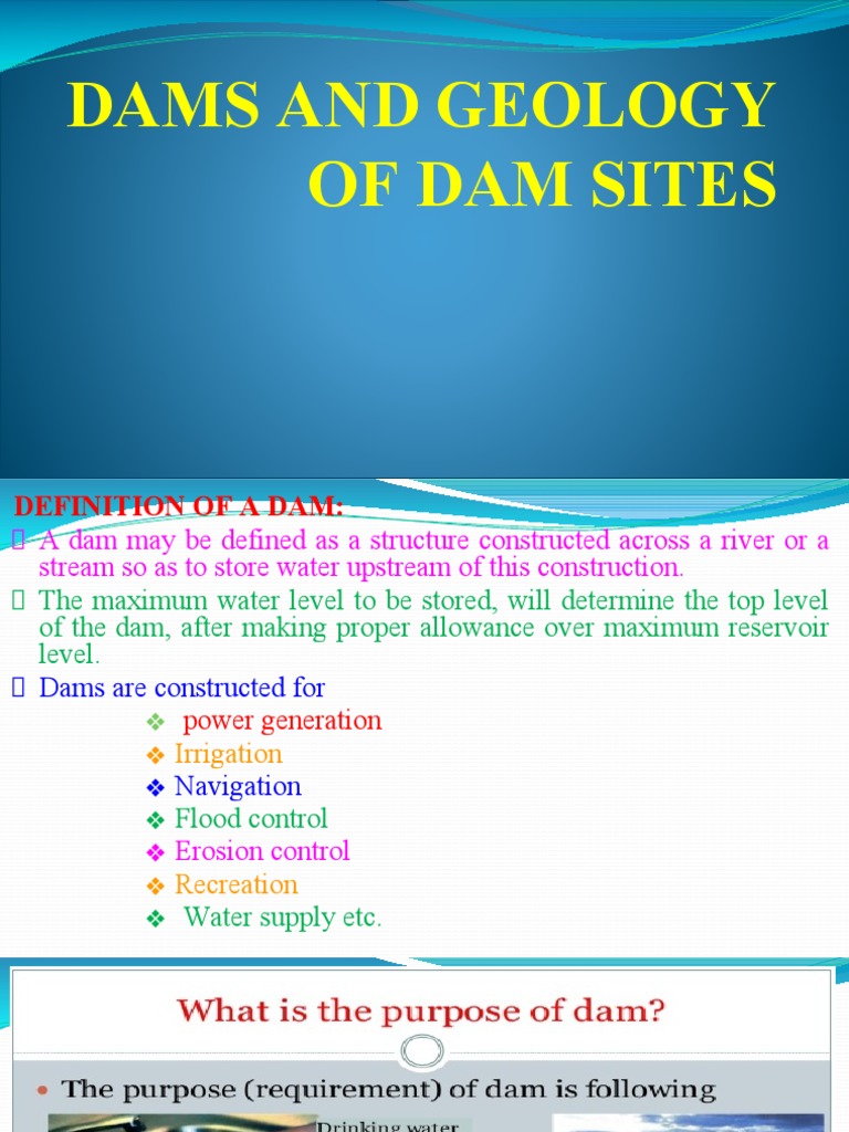 Dams and Geology of Dam Sites | PDF | Dam | Structural Geology