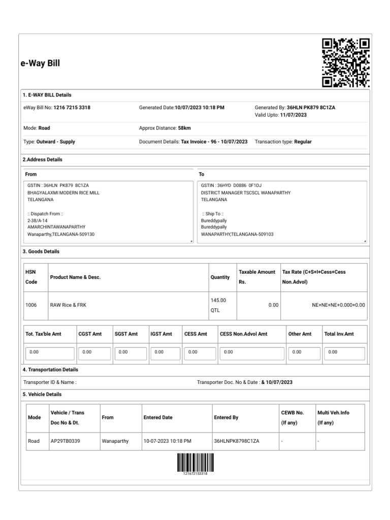 CMR Invoice 96 | PDF | Trade | Governance