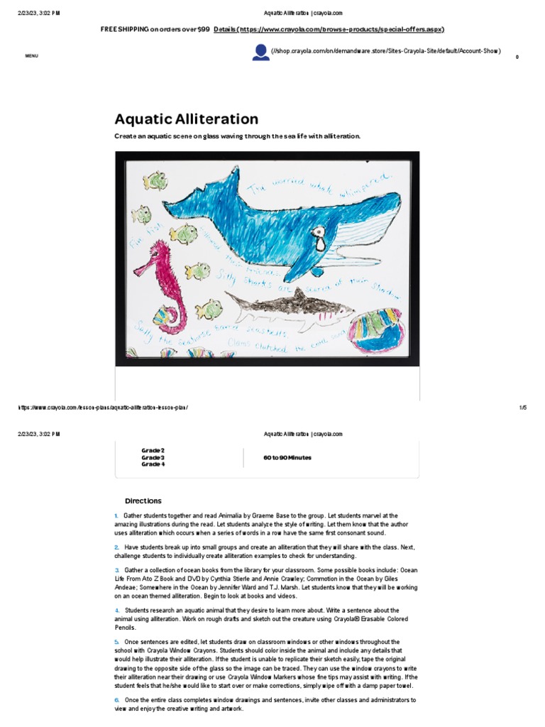 Aquatic Alliteration | PDF | Drawing | Poetry