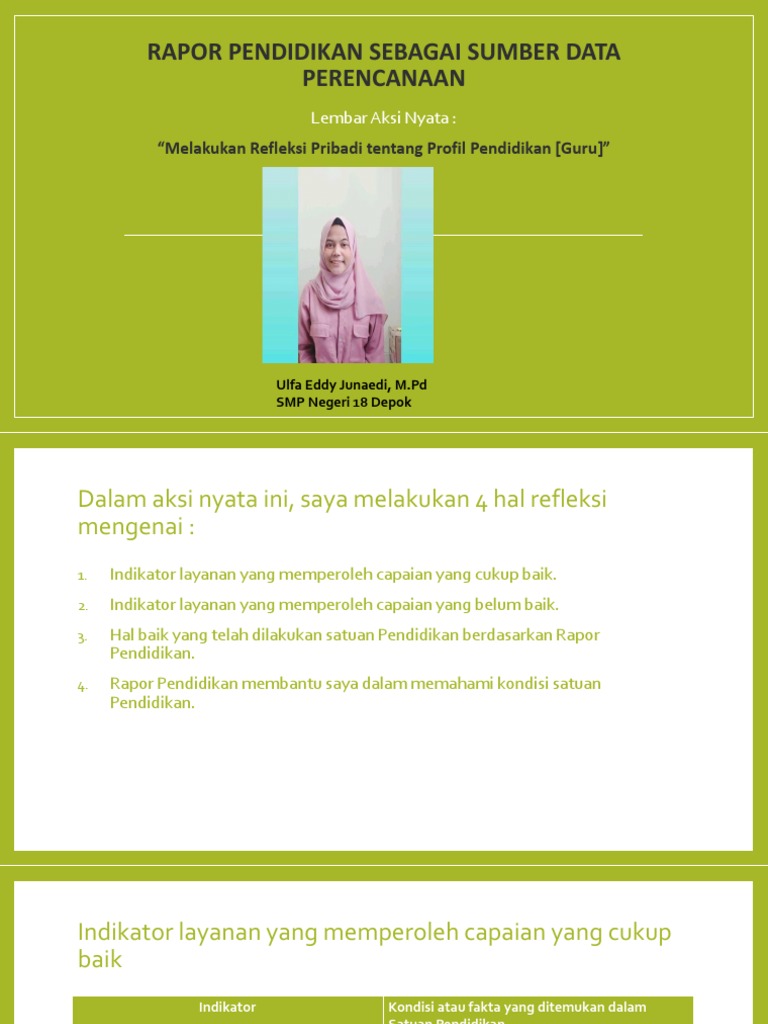 Rapor Pendidikan Sebagai Sumber Data Perencanaan | PDF | Karier & Perkembangan | Kesehatan Holistik