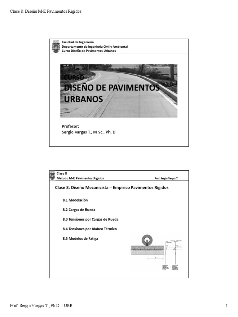 Clase 8_DPU_Método M-E Pavimentos Rígidos | PDF | Elasticidad (Física) | Física Aplicada e ...