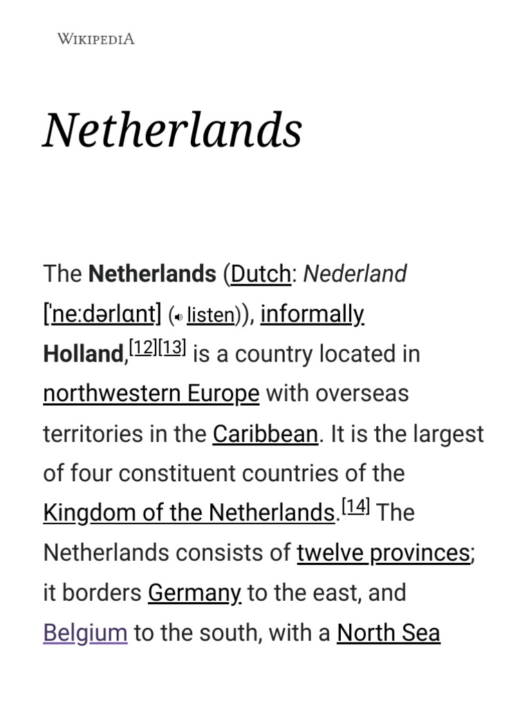 Netherlands - Wikipedia | PDF | Netherlands | Franks