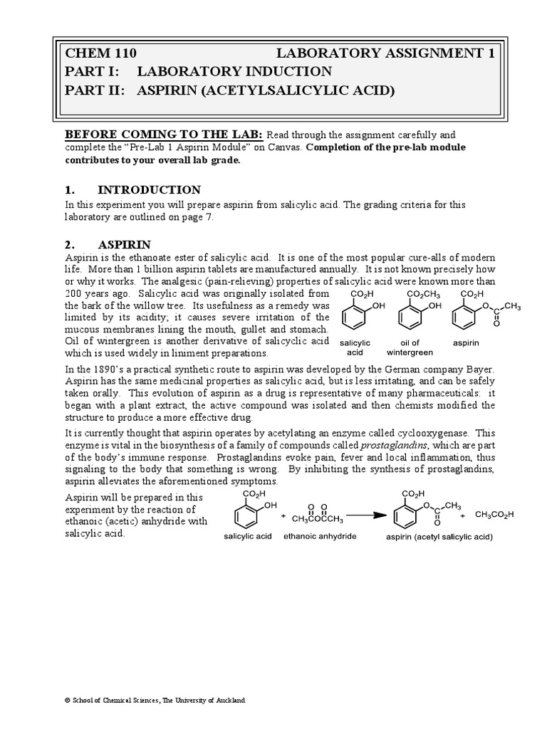 Lab 1 Aspirin and Models | PDF | Aspirin | Filtration