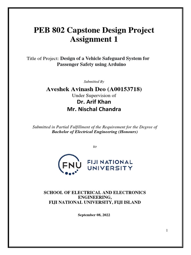 PEB 802 Capstone Design Project II Progress Assessment 1 Template | PDF ...