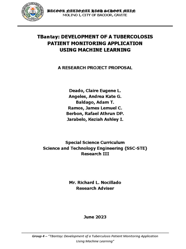 Research Paper TBANTAY Final 1 | PDF | Tuberculosis | Machine Learning