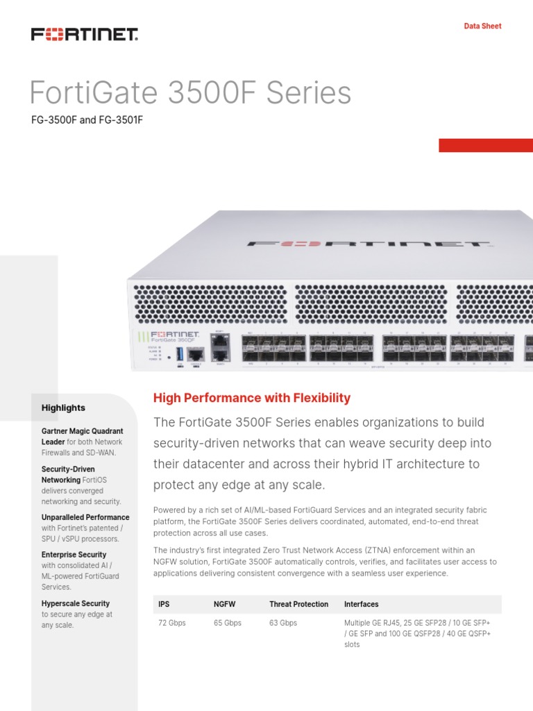 Fortigate 3500f Series | PDF | Security | Computer Security