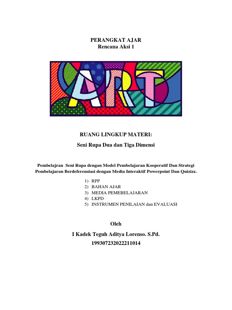 RPP & Bahan Ajar Seni Rupa 2D Dan 3D | PDF