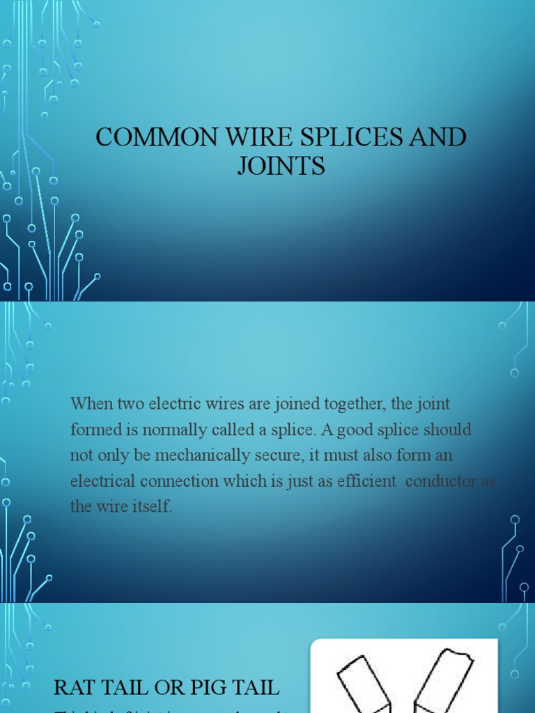 Common Wire Splices and Joints | PDF