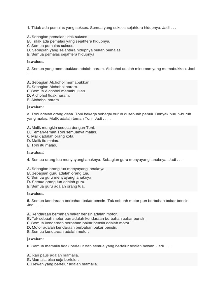 SOAL TPS Penalaran Umum | PDF