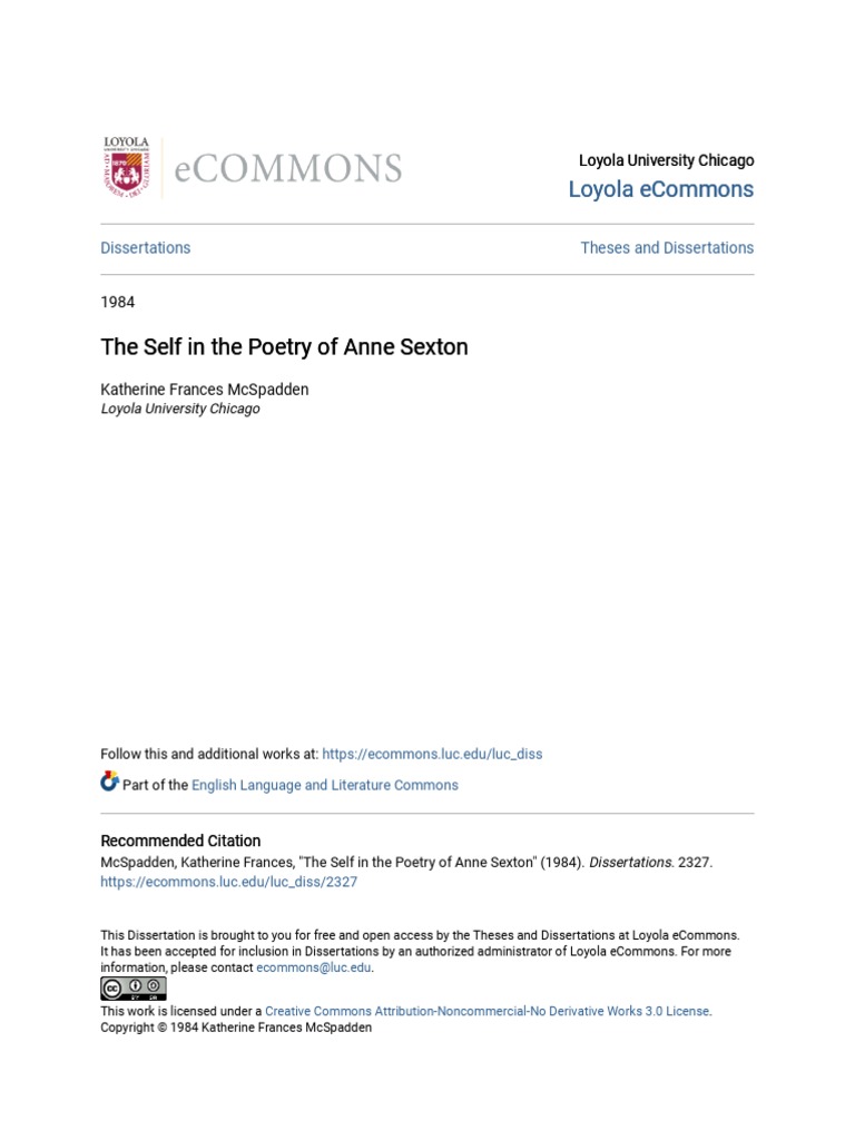 The Self in The Poetry of Anne Sexton | PDF | Self | Identity (Social ...