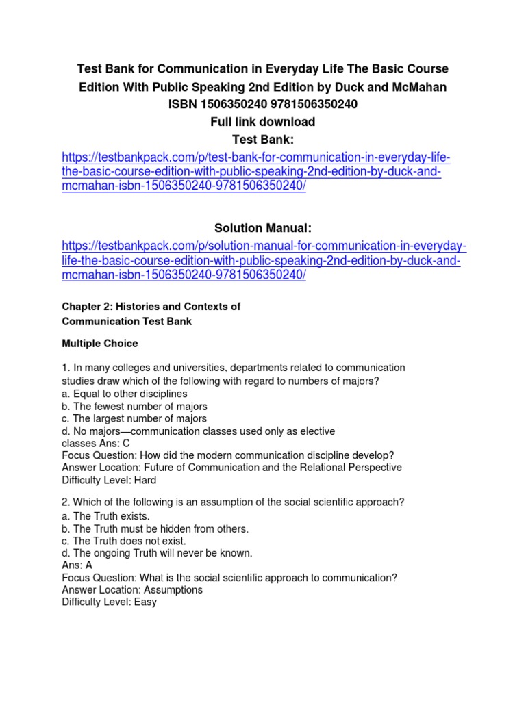 Communication in Everyday Life The Basic Course Edition With Public ...