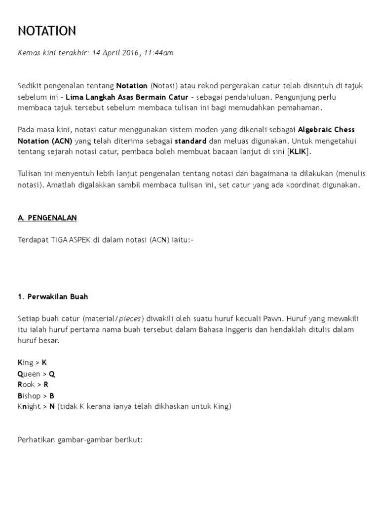 MSSD Catur Notation | PDF