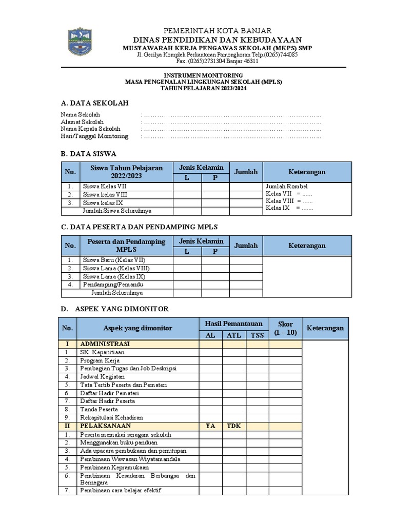 Instrumen Mpls 2023-2024 | PDF