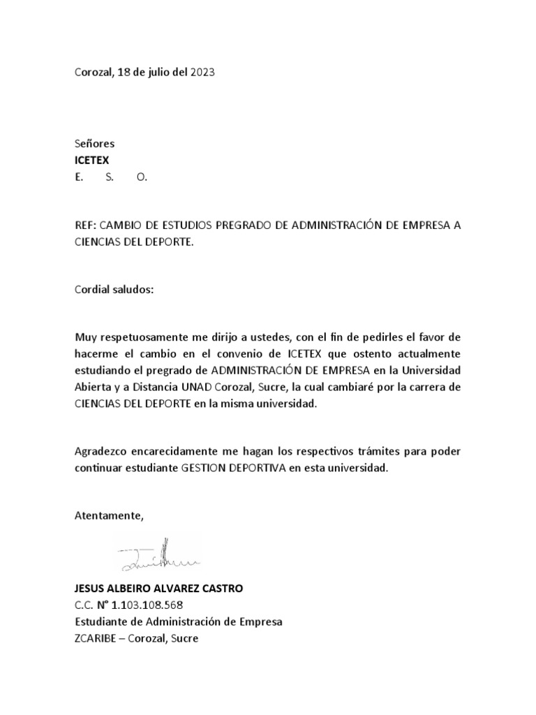 Carta de Traspaso de Icetex | PDF | Derecho