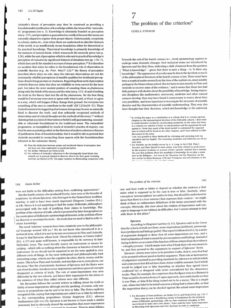Striker - 1996 - The Problem of The Criterion | PDF