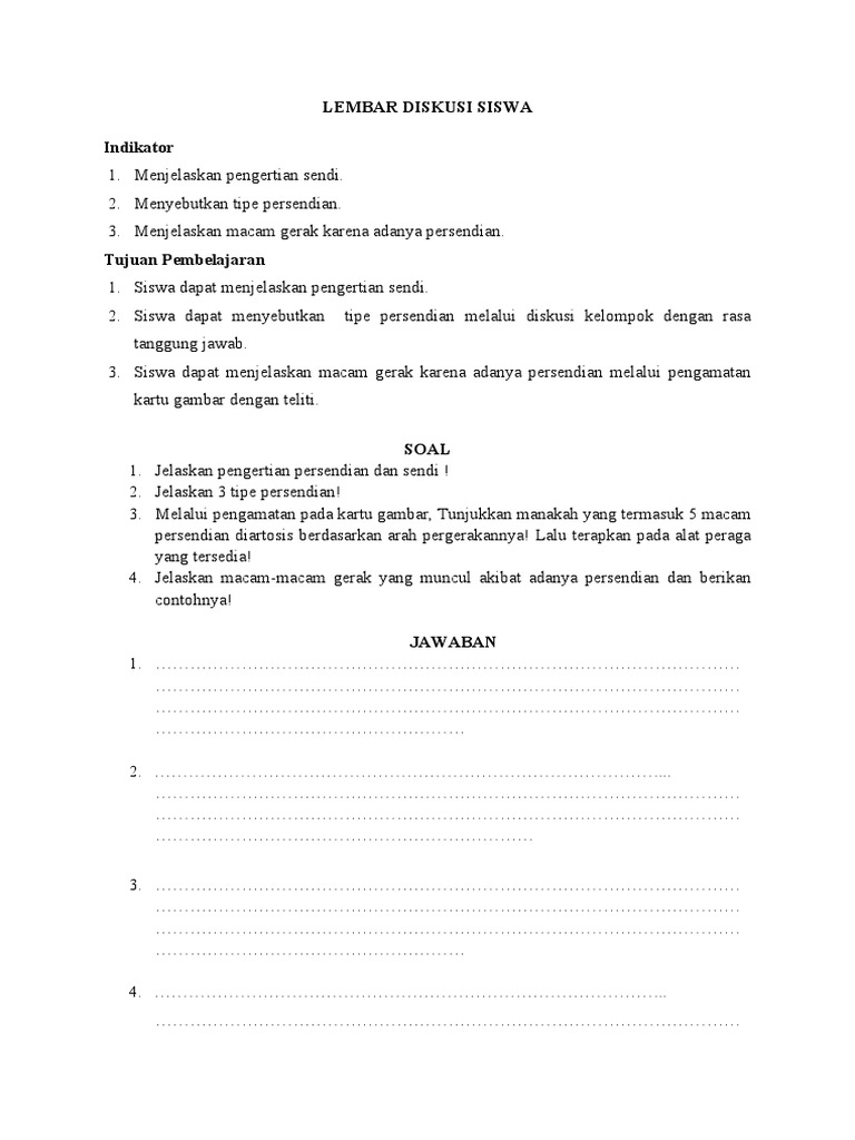 Lembar Diskusi Siswa | PDF | Sains & Matematika