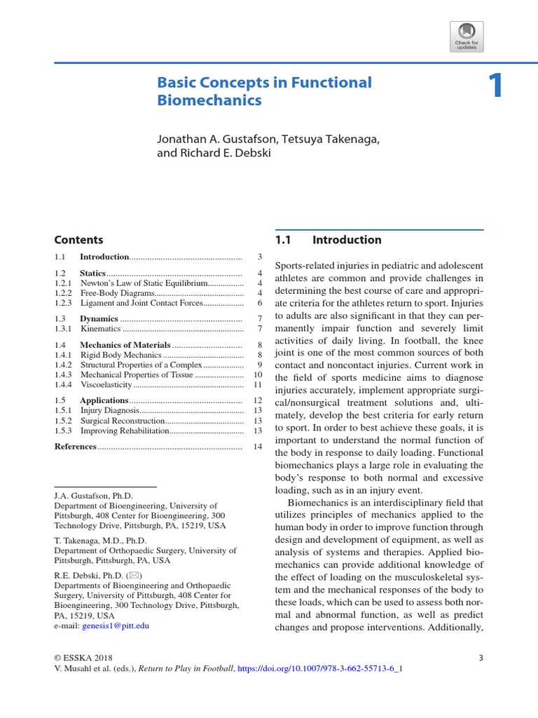 Basic Concepts in Functional Biomechanics | PDF | Force | Deformation (Engineering)