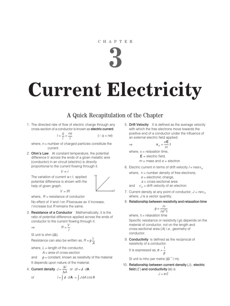 Current Electricity Mcqs | PDF | Electrical Resistivity And Conductivity | Electric Current