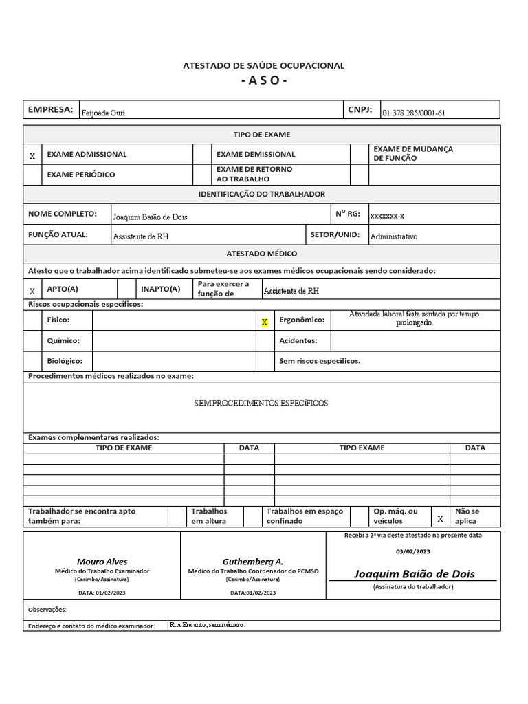 Modelo ASO | Download grátis PDF | Sistema de saúde