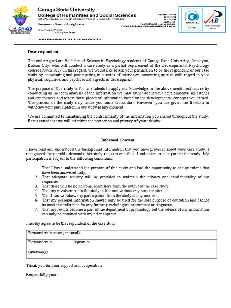 Psych 114 Informed Consent | PDF | Psychology | Developmental Psychology