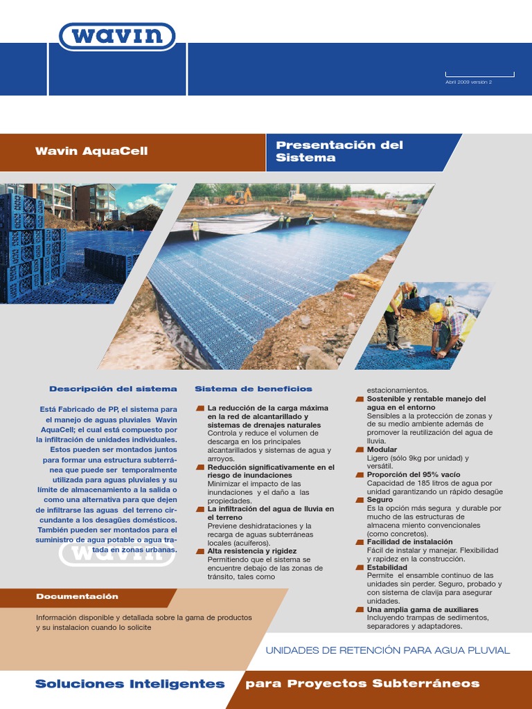 Wavin AquaCell | PDF | Agua | Colector de aguas pluviales