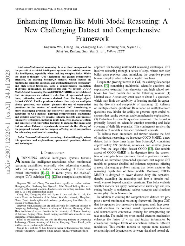 Enhancing Human Like Multi Modal Reasoning A New Challenging Dataset