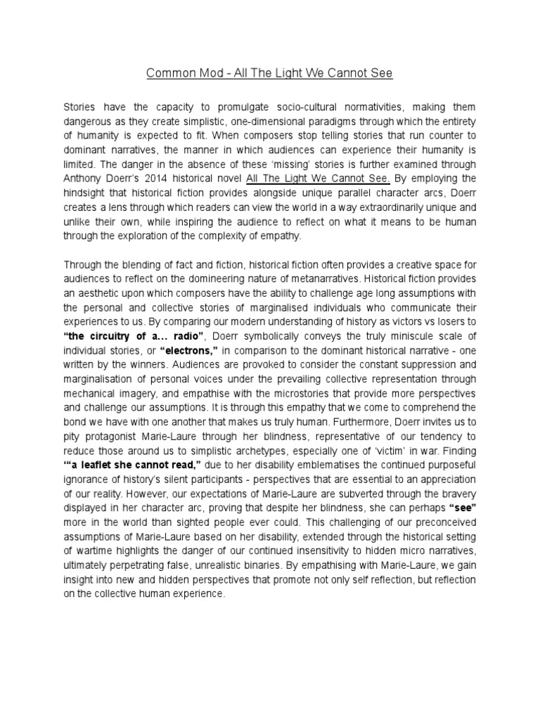 English Advanced All Essays Mod C Discursive and Creative Incl ...