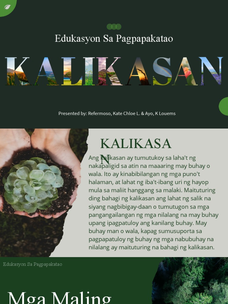 Edukasyon Sa Pagpapakatao: Presented By: Refermoso, Kate Chloe L. & Ayo ...