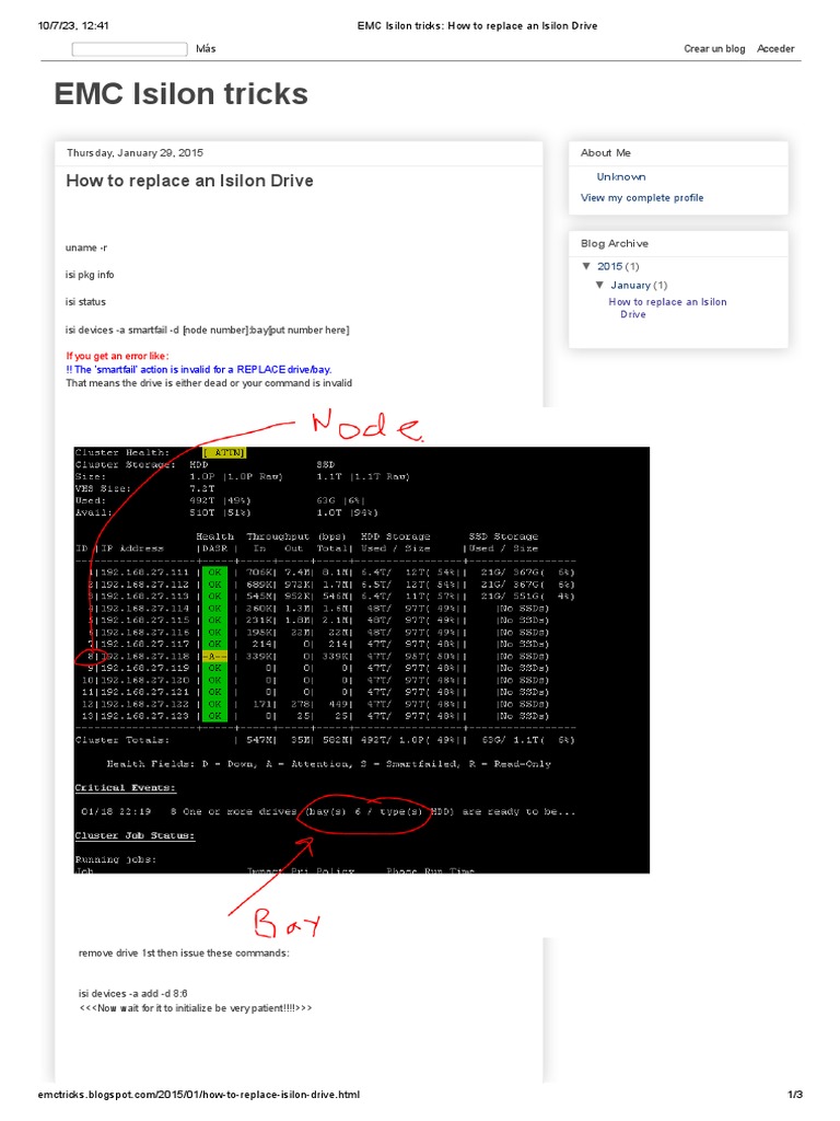 EMC Isilon Tricks - How To Replace An Isilon Drive | PDF | Computer Architecture | Computer ...