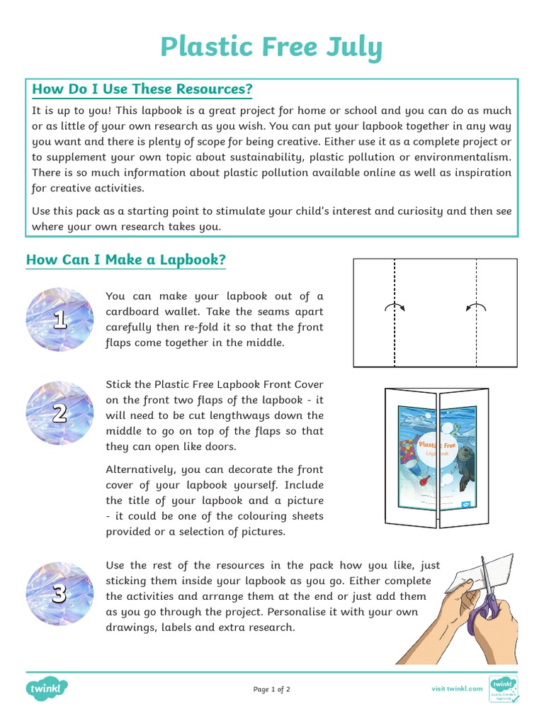 How To Make Your Plastic Free Lapbook | PDF
